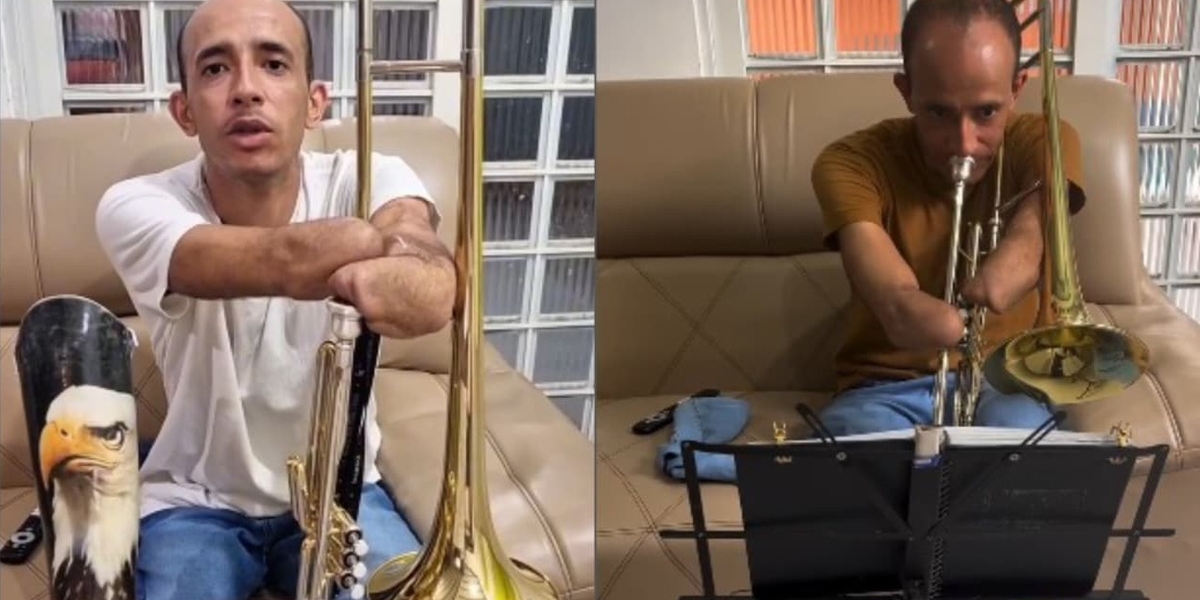 Cristão sem mãos supera deficiência e aprende a tocar trombone: ‘Queria ...